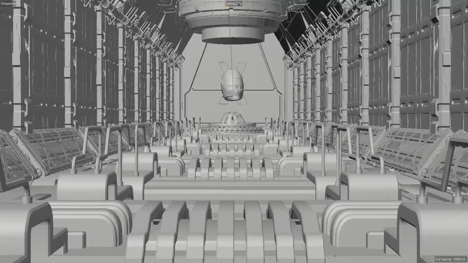 仓库科技仓库穿梭动画科技感片头模型-科幻场景模型库-Cinema 4D(.c4d)模型下载-cg模型网