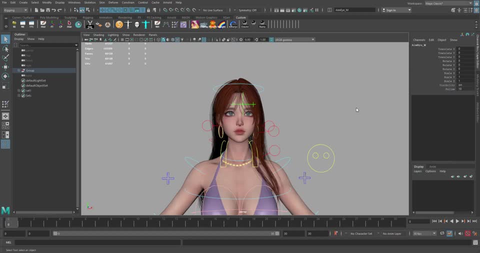 性感可爱亚洲日韩风格沙滩女孩 比基尼泳衣美少女模型-女人模型库-Maya(.ma/.mb)模型下载-cg模型网