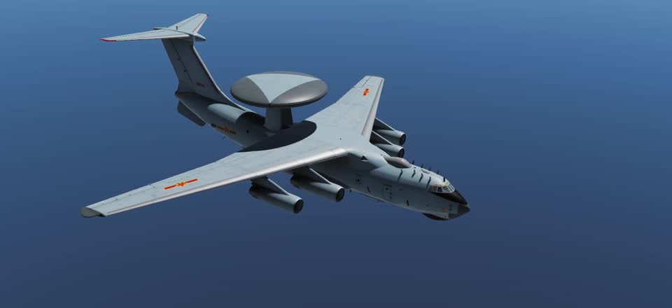 KJ-2000空警2000预警机模型-军用飞机模型库-Maya(.ma/.mb)模型下载-cg模型网