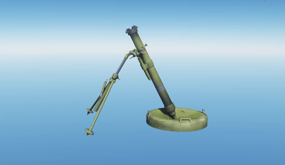 2b11迫击炮 PBR模型模型-火炮器械模型库-Maya(.ma/.mb)模型下载-cg模型网