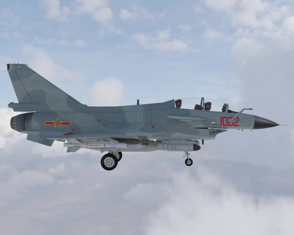 J10S歼10S猛龙战斗机空军飞机军事模型-工业设备模型库-3ds Max(.max)模型下载-cg模型网