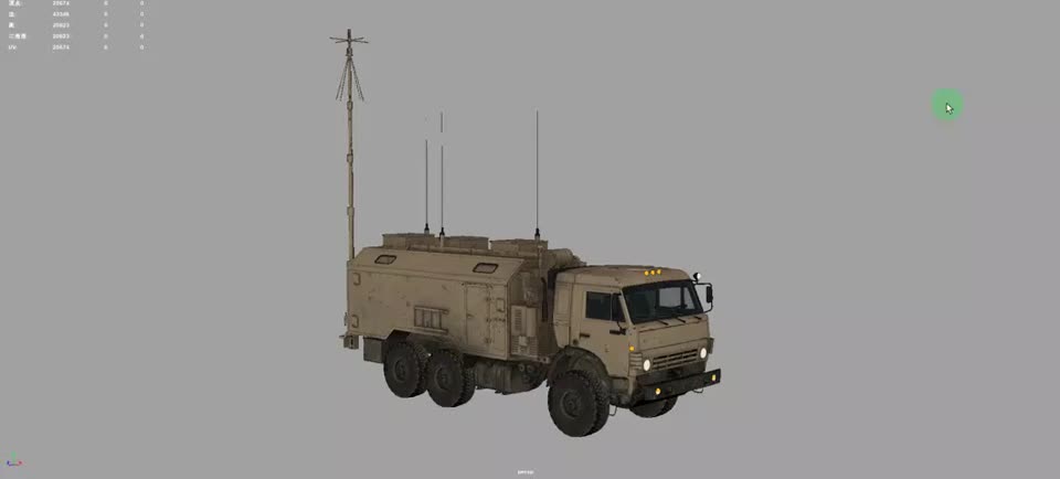 9S552指挥车战场军用指挥车模型-工程车模型库-Maya(.ma/.mb)模型下载-cg模型网