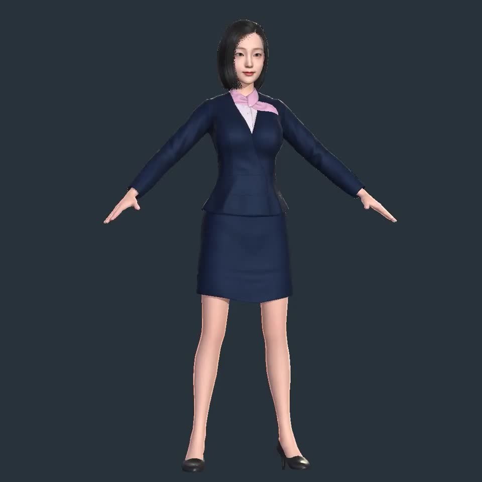 正装可动捕虚拟女人 支持导入threejs模型-女人模型库-Blender(.blend)模型下载-cg模型网
