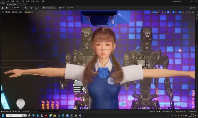 可爱JK女孩UE5虚拟直播工程+面捕动捕+FBX+44个动画模型-综艺模型库-其他模型下载-cg模型网