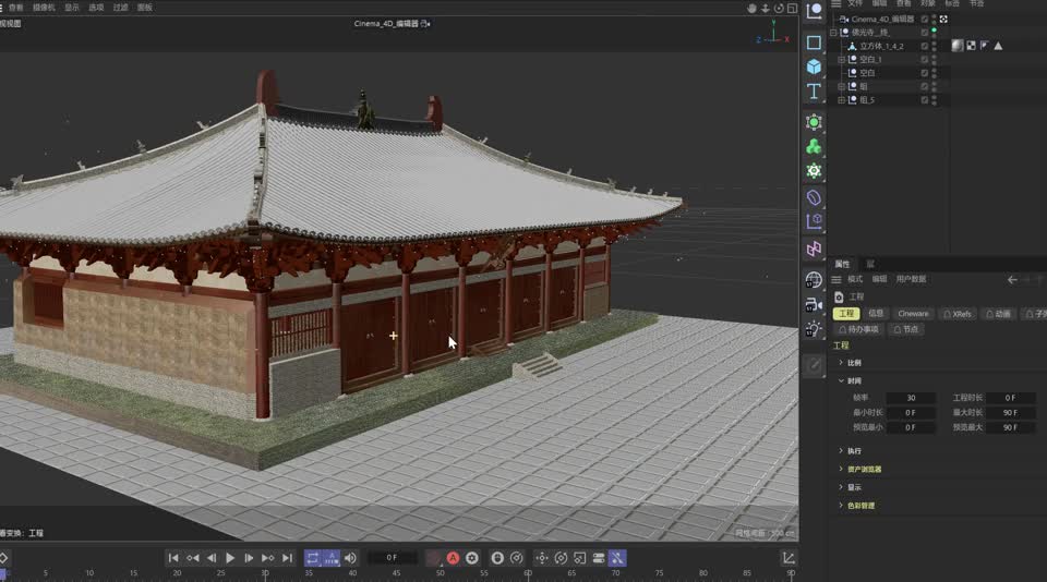 Unity-FBX-C4D古建筑--中国唐代佛光寺东大殿模型模型-宗教建筑模型库-Unity模型下载-cg模型网