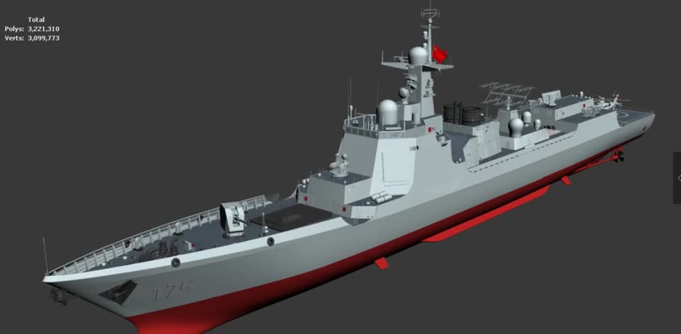 精致052D银川舰 导弹驱逐舰模型-军舰模型库-3ds Max(.max)模型下载-cg模型网