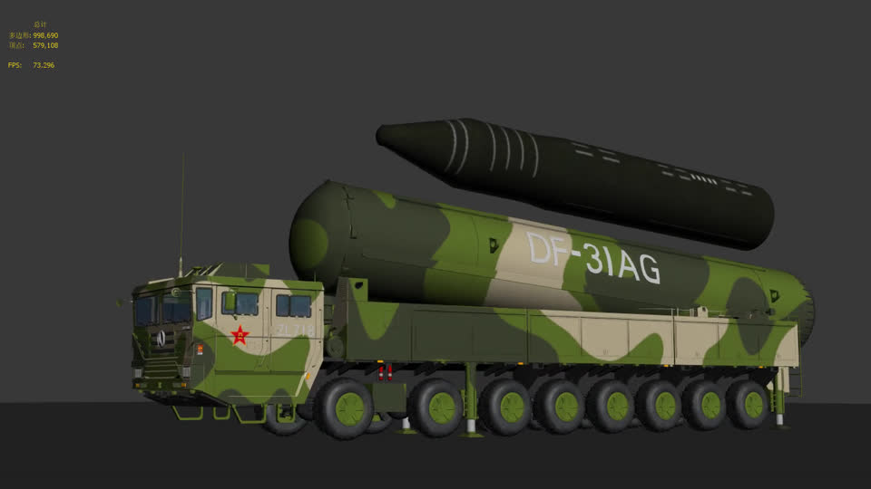 DF-31AG 东风31甲改核导弹模型-装甲车／坦克模型库-3ds Max(.max)模型下载-cg模型网